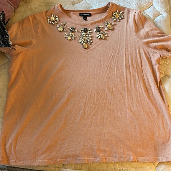 Express | Tops | Blush Shirt With Neckline | Poshmark